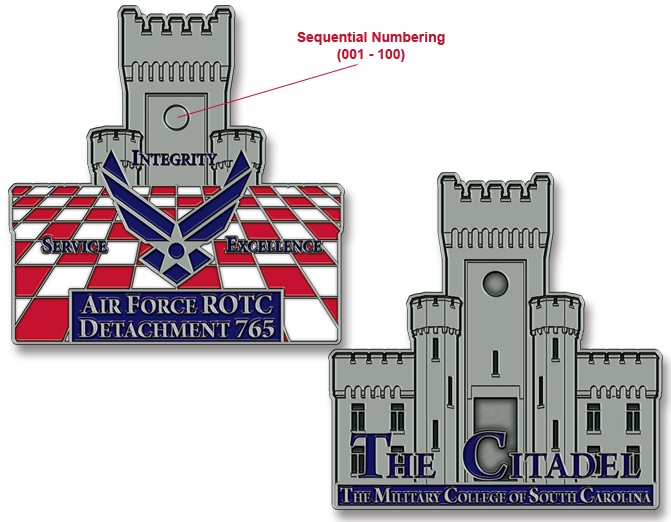 The Citadel Air Force ROTC Detachment 765 Challenge Coin | Challenge ...